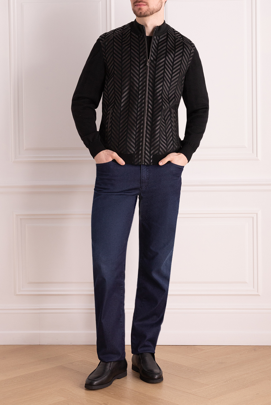 Torras black suede and genuine leather jacket for men 161811 — Men ...