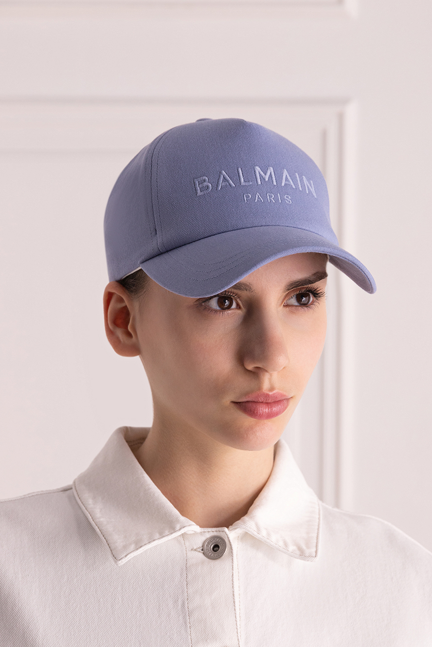 Balmain кепка із бавовни чоловіча синя 177558 — Жіночі кепки в інтернет ...