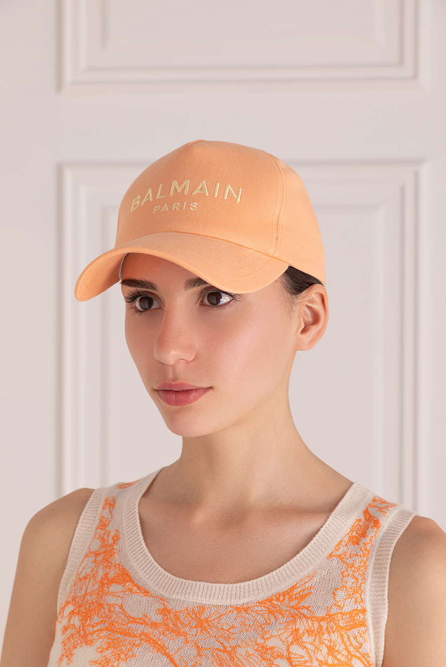 Balmain кепка з бавовни помаранчева жіноча 178598 — Жіночі кепки в ...