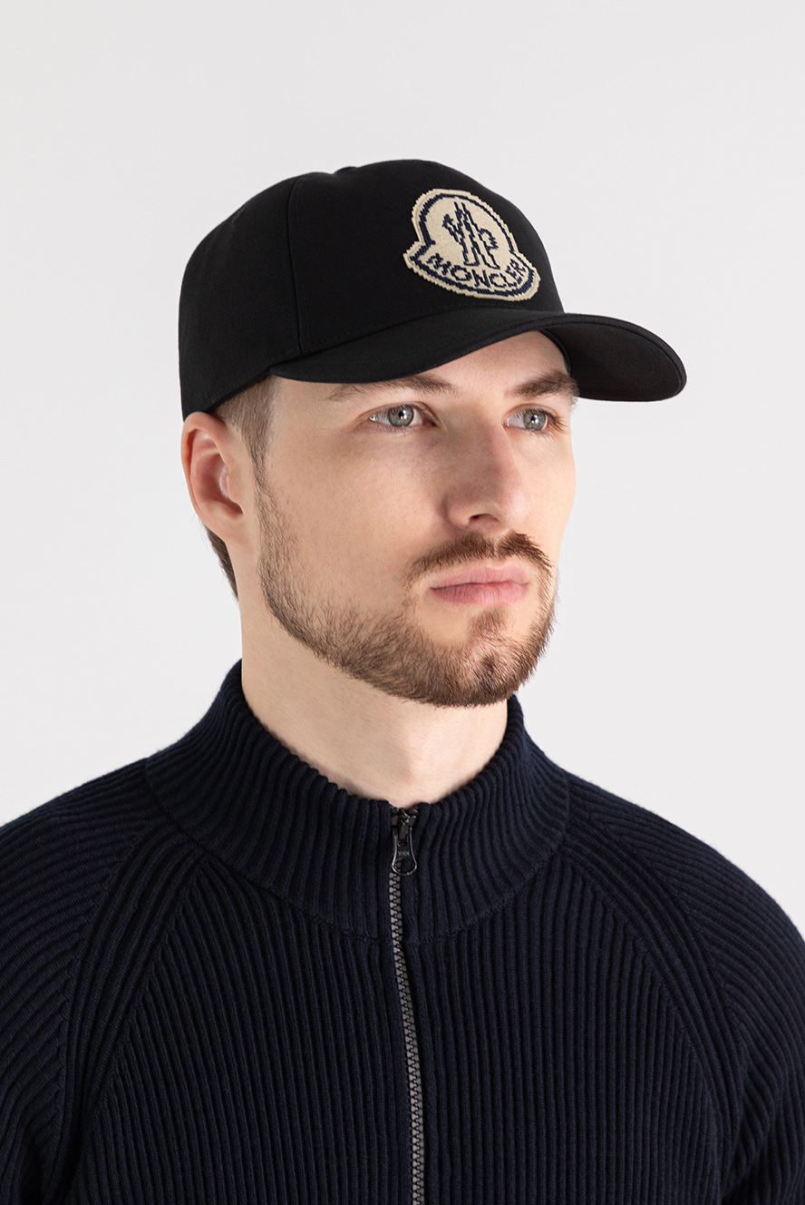 Moncler бейсболка чорна чоловіча з логотипом 184947 — Чоловічі кепки в ...