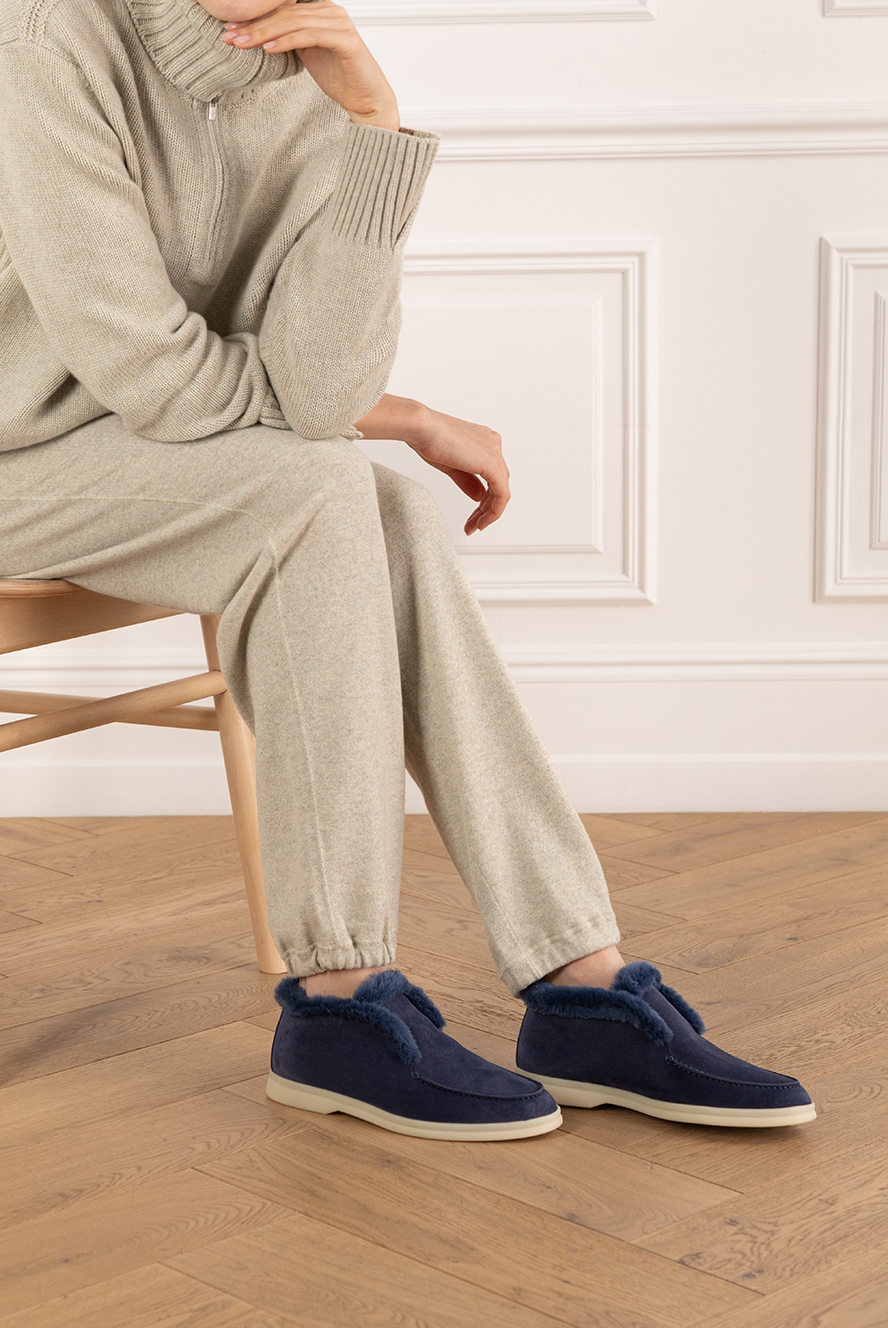 Loro Piana черевики лофери open walk ankle boot сині жіночі 185371 ...