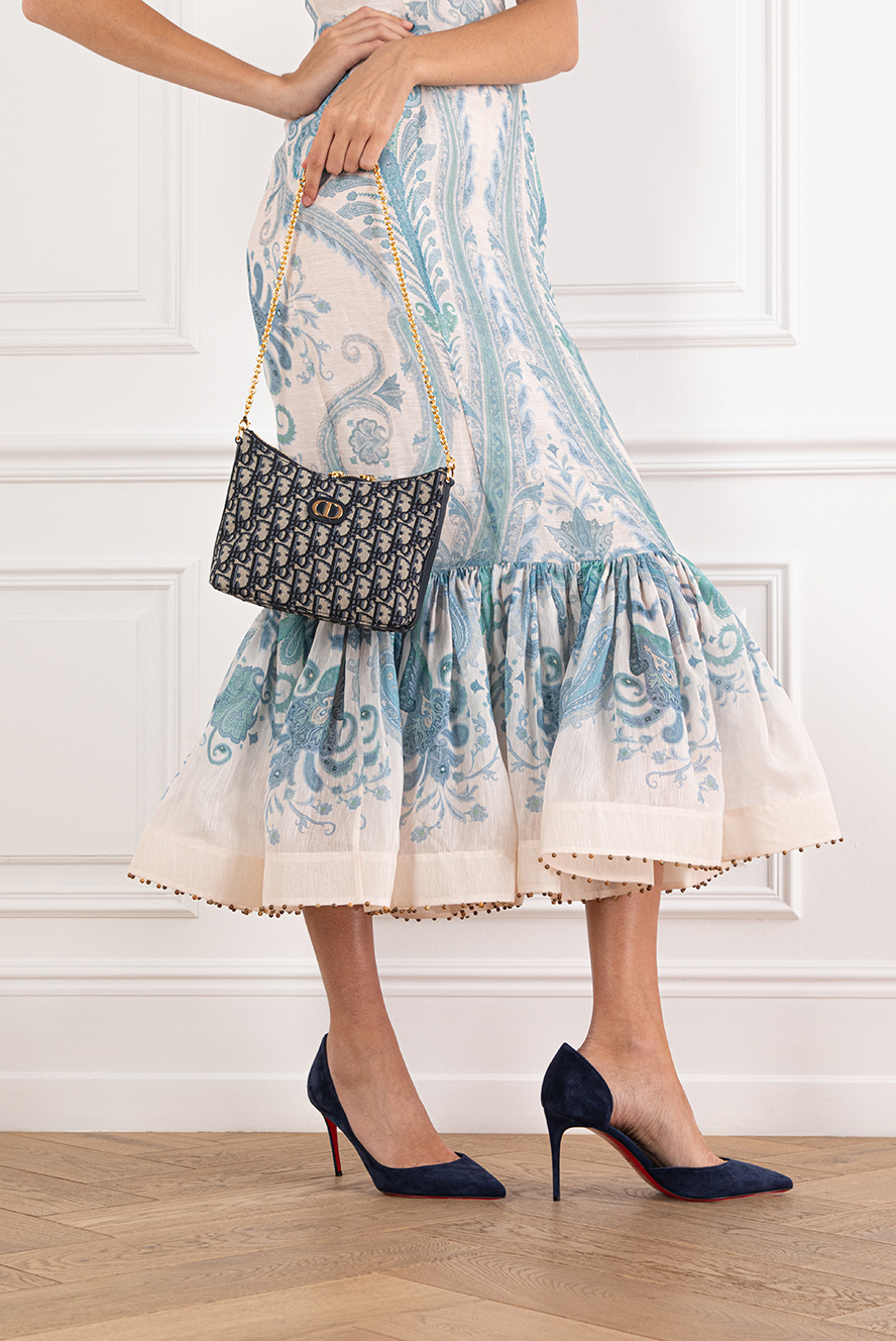 Christian Louboutin iriza pumps in dark blue zaffiro velvet 190863 ...