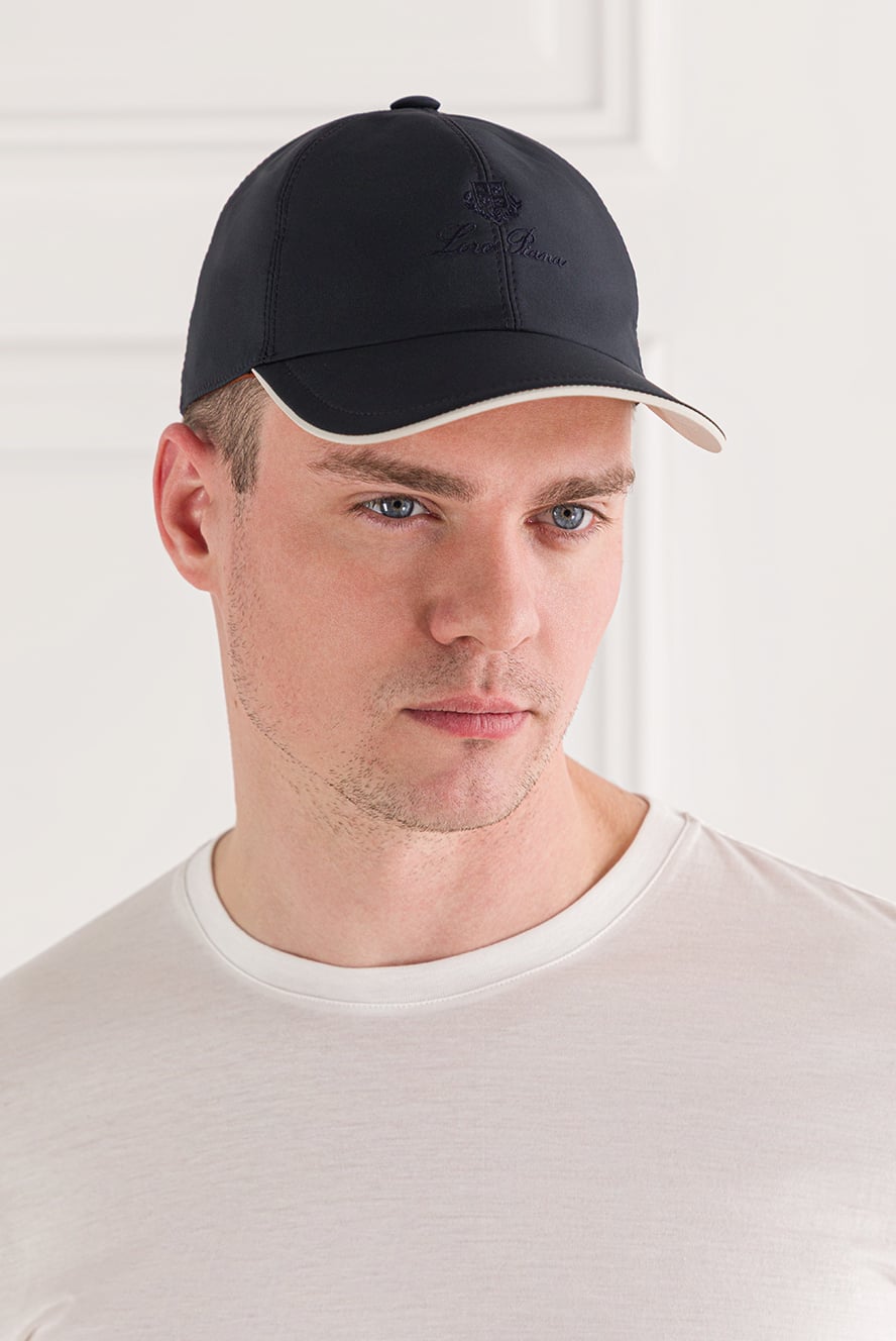 Loro Piana wind blue microfiber six-piece baseball cap 191936 — Men cap ...