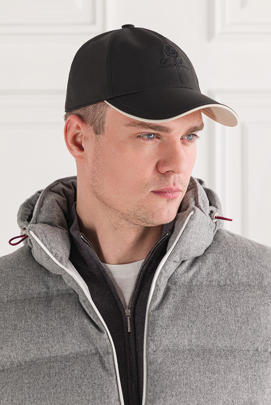 Loro Piana wind black microfiber six-piece baseball cap 191938 — Men ...