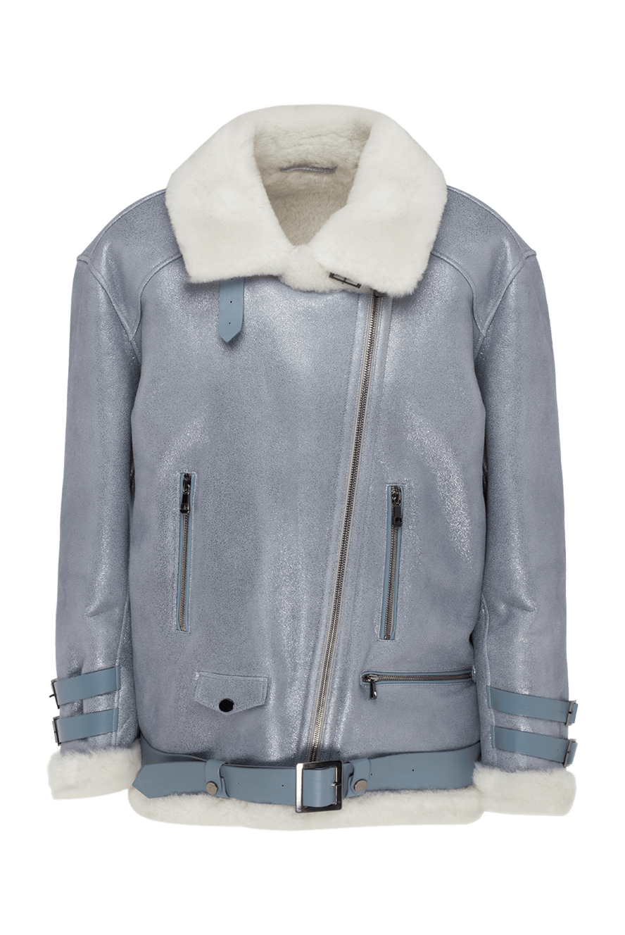 Giorgio&Mario sheepskin coat made of blue mouton for women 141594 ...