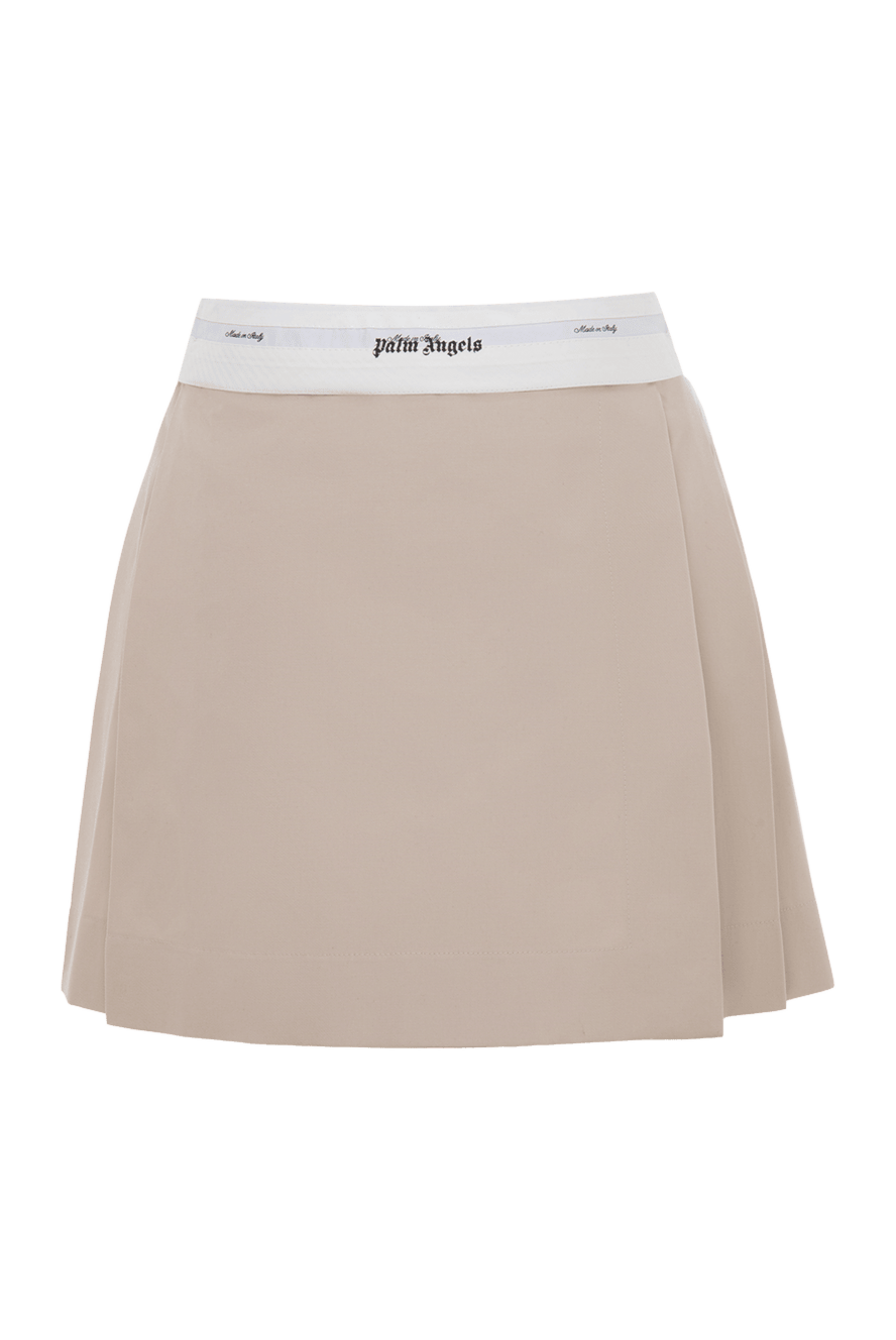 Palm Angels спідниця-міні жіноча бежева з білим поясом та лого 174073 ...