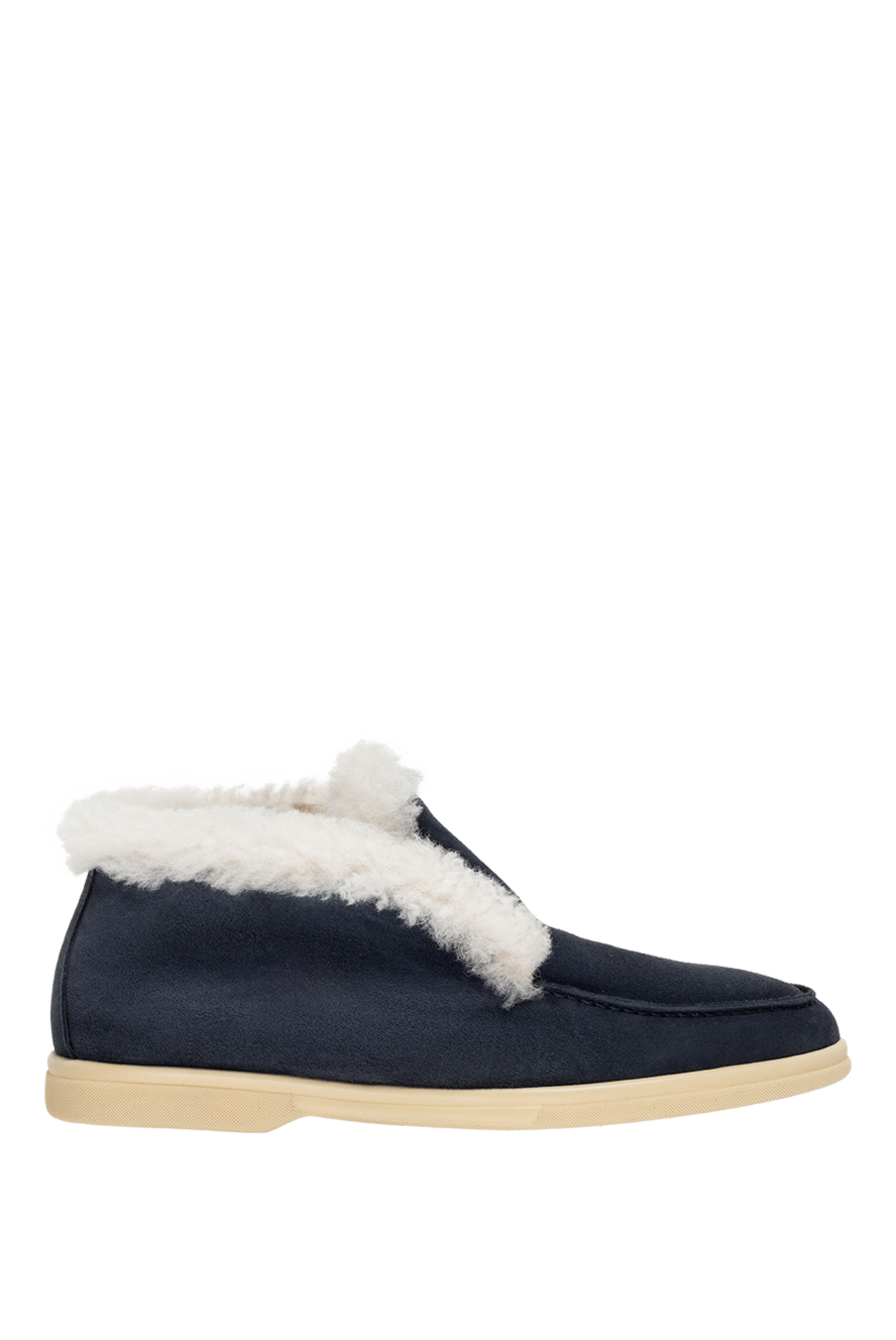 Cesare di Napoli blue suede and fur loafers for women 174265 — Women ...