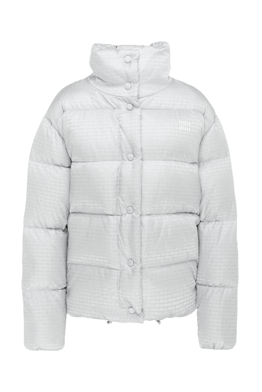 Miu Miu глянсовий жіночий пуховик з об'ємним простіванням і коміром ...
