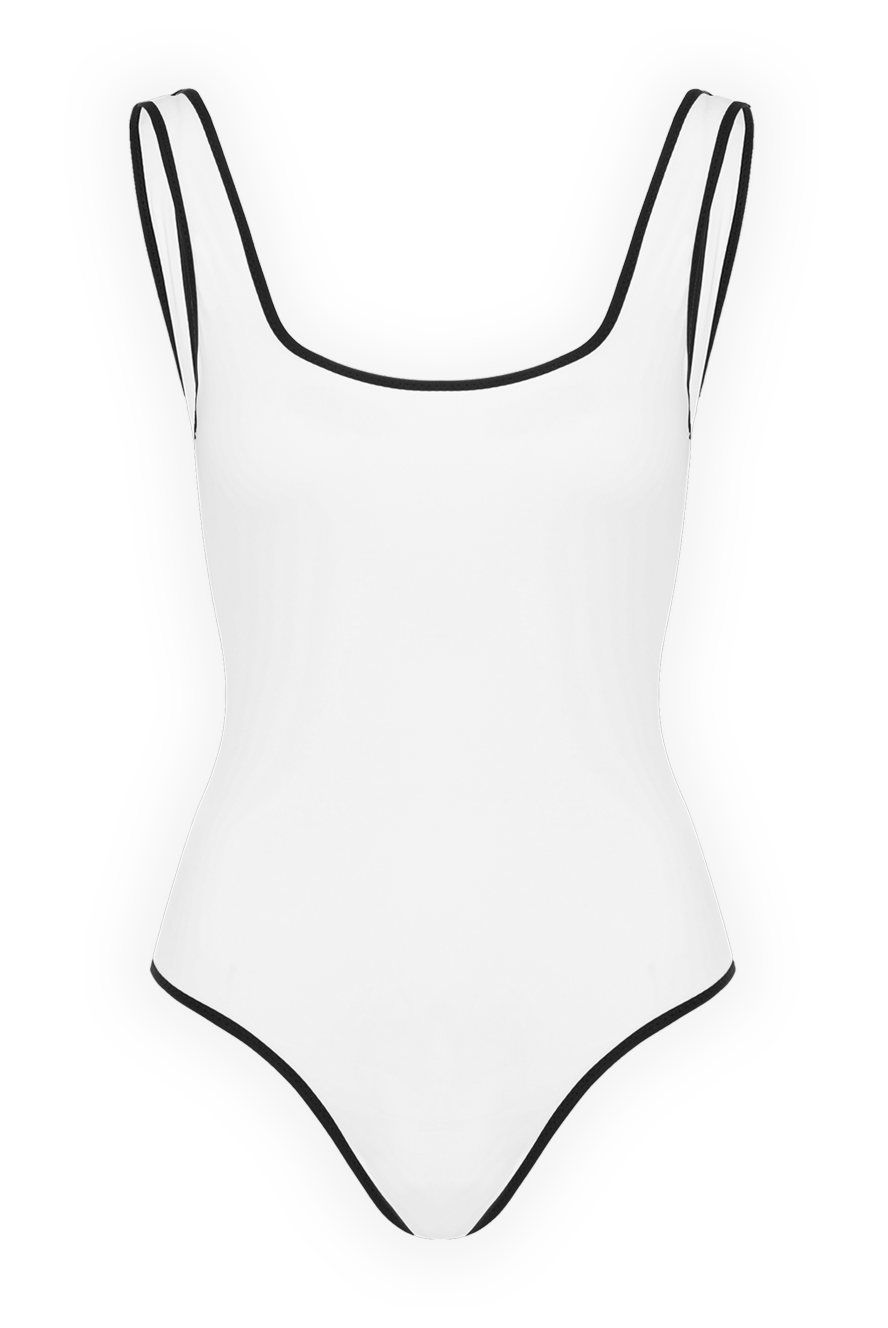 Alex Riviere суцільний білий купальник mer one piece із чорною ...